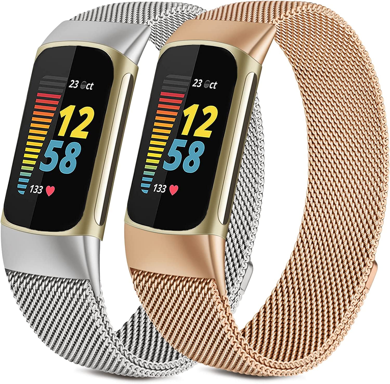 2 Pack Bands Compatible with Fitbit Charge 5 Bands for Women Men ...