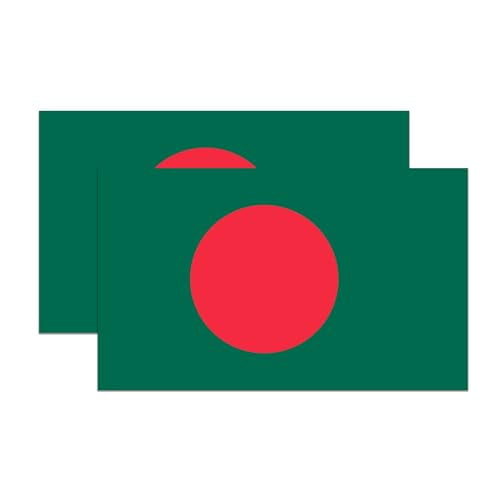 (2 Pack) Bangladesh World Flag Stickers - Bangladesh Pride - 5 Inches ...