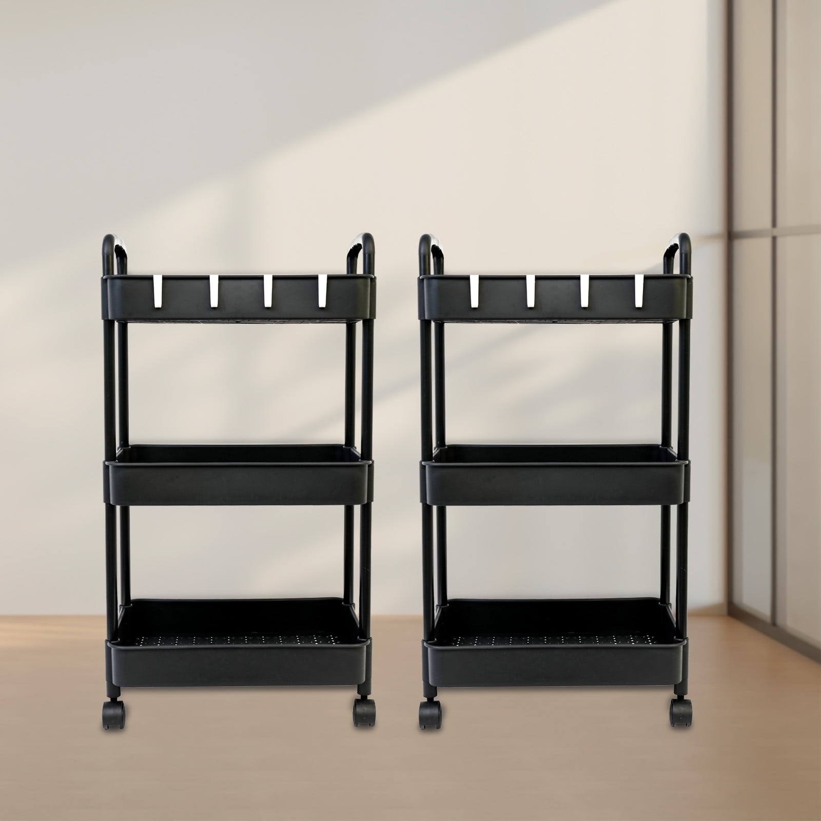 2 Pack Baokaler Rolling Cart, Rotatable and Movable Storage Cart for ...