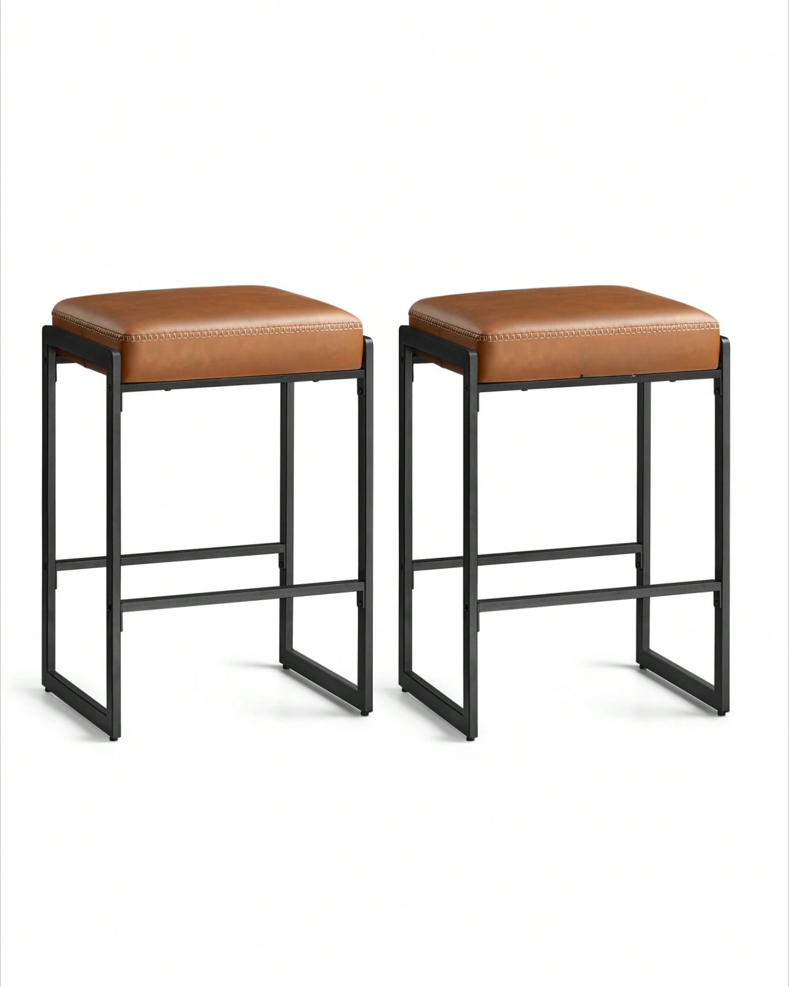 2 Pack Bar Stools, Counter Height Bar Stools, Synthetic Leather With ...
