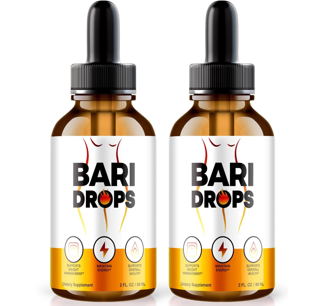 (2 Pack) Bari Drops, Maximum Strength Weight Loss Formula for a Fit and ...