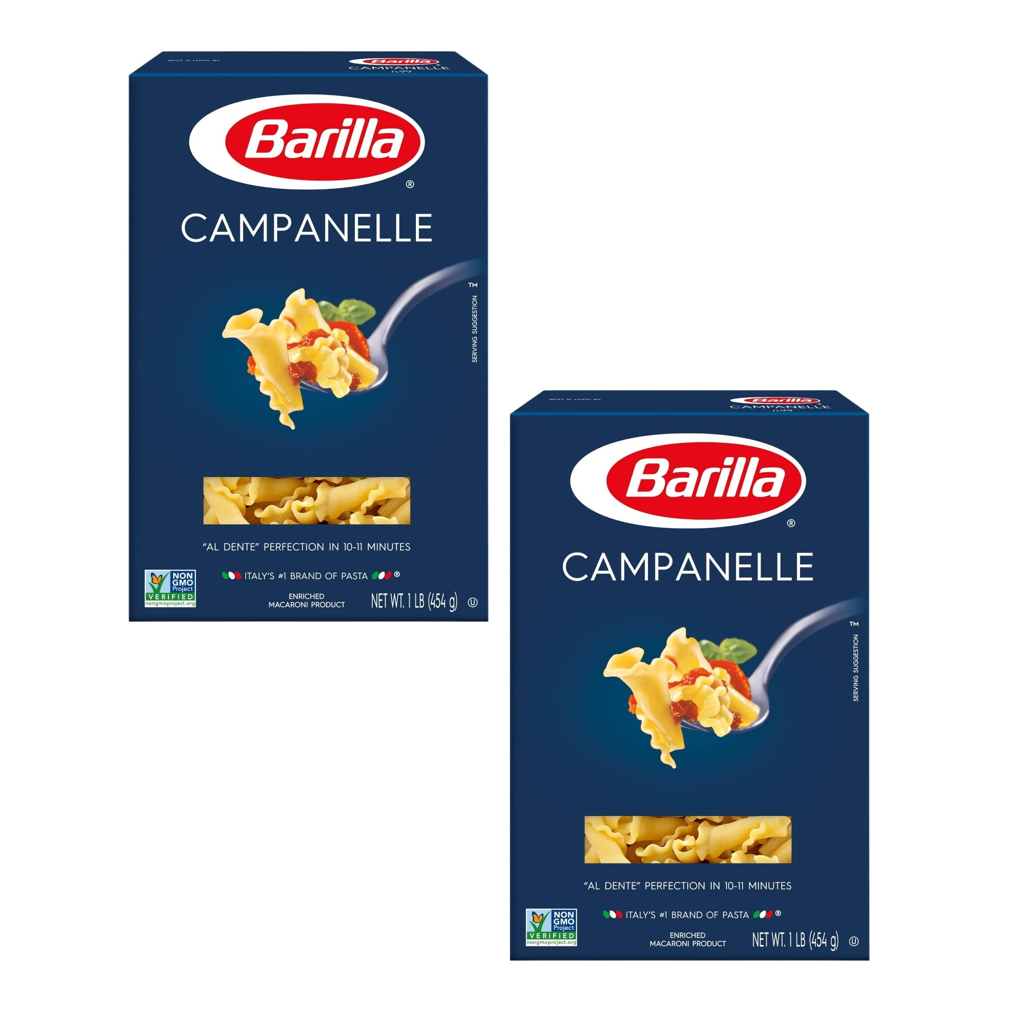 Barilla Campanelle Pasta, 2 Pack, 1 lb. Boxes, Unique Shape for Sauces ...