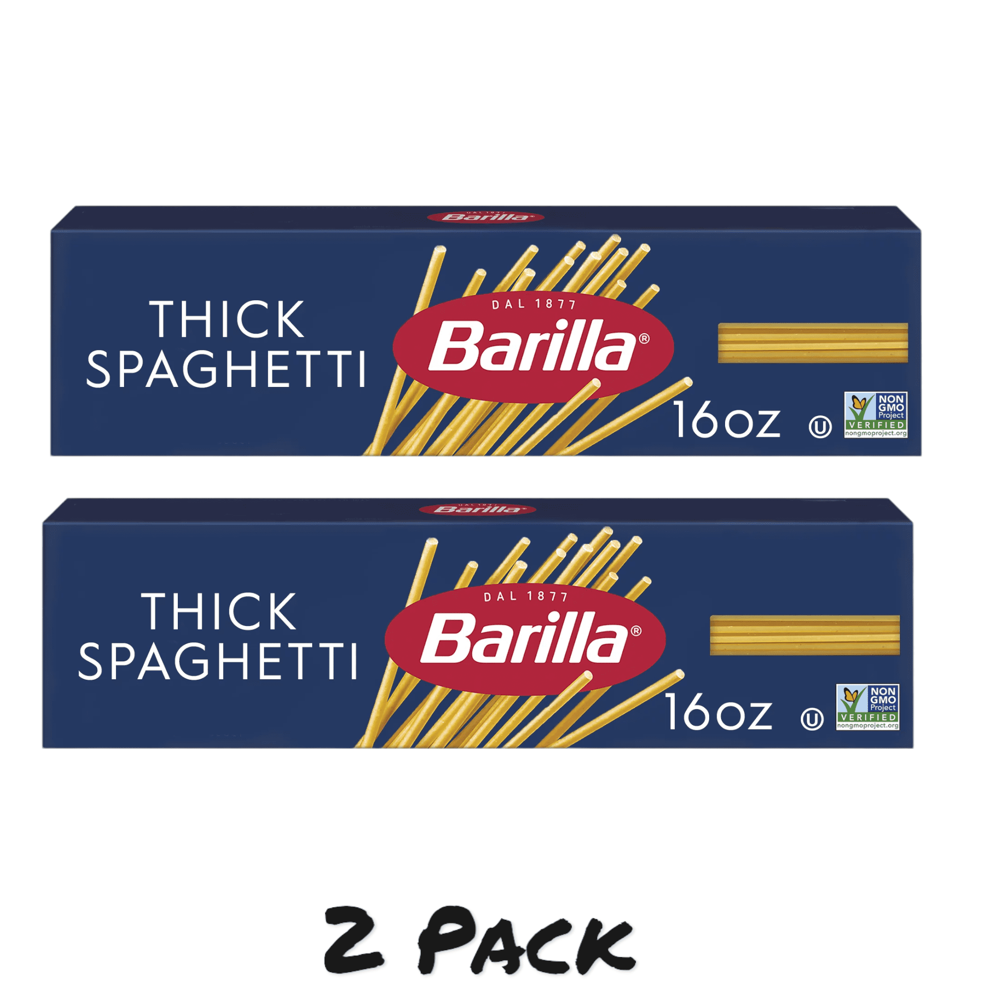 Barilla Thick Spaghetti Pasta, 16 oz, Pack of 2 - Walmart.com