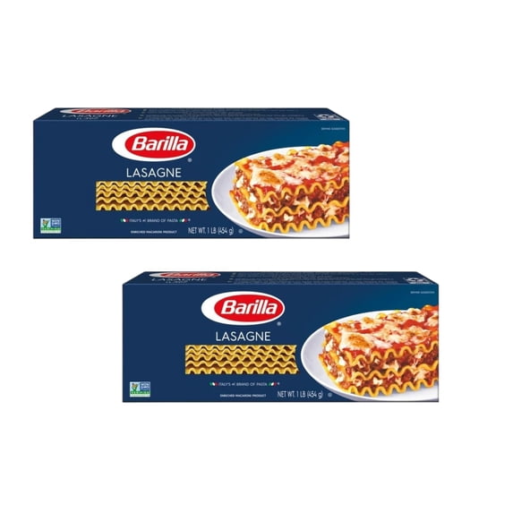 Barilla Lasagne Pasta, 2 Pack, 1 Lb Each, Shelf-Stable Italian ...