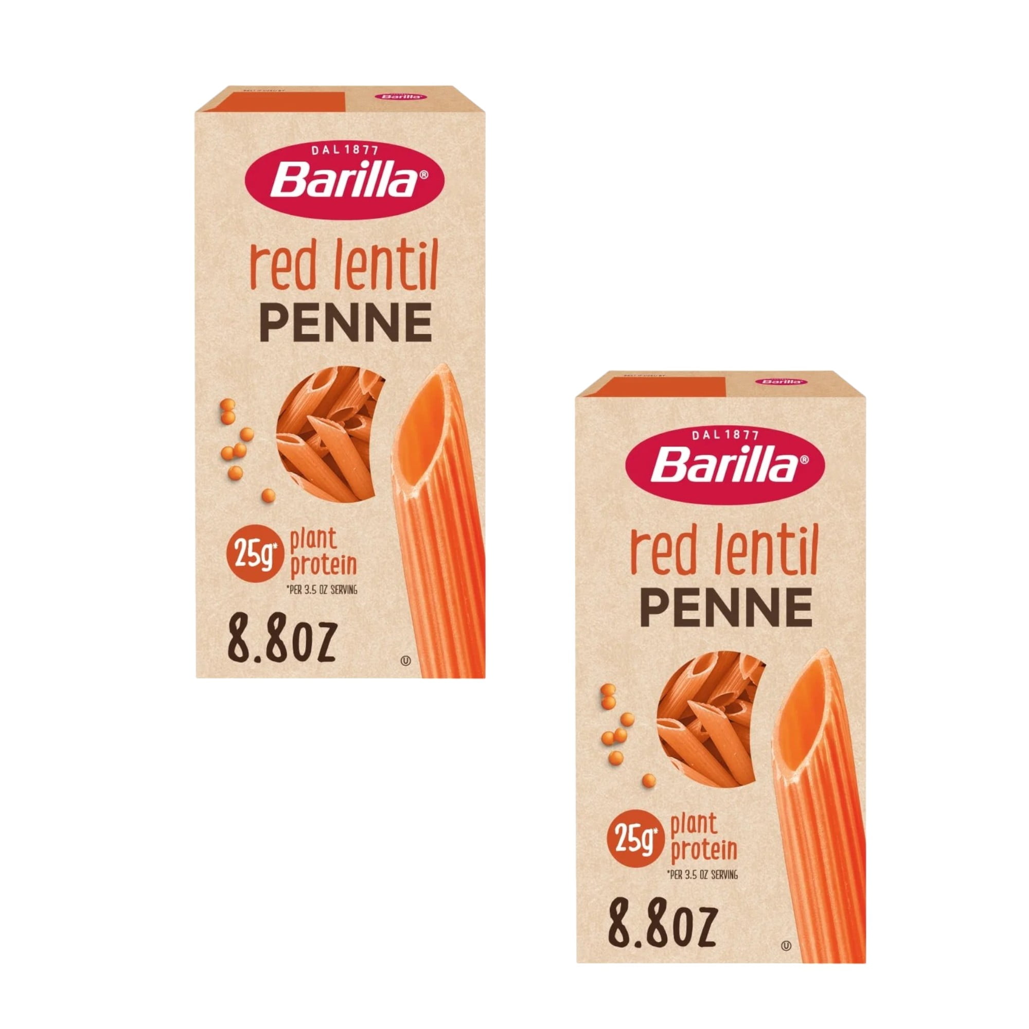 ( 2 Pack ) Barilla Red Lentil Penne Pasta 8.8 Oz. Box - Walmart.com