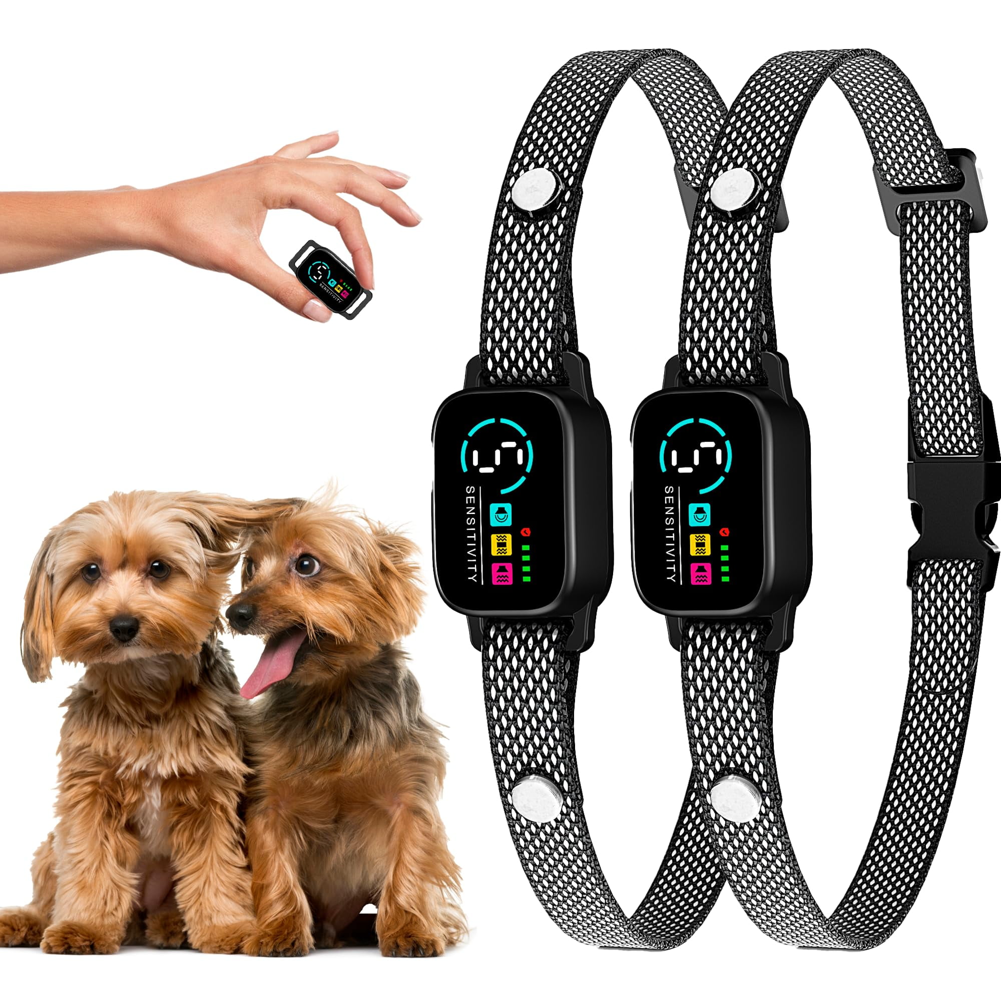 2 Pack Bark Collar for Small Dogs 5-15 lbs - 3 Modes & 5 Sensitivity ...