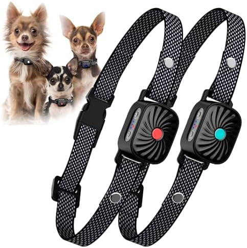 2 Pack Bark Collar for Small Dogs, No Shock Anti Bark Collar, Rechargeable Anti Barking Collar w ...