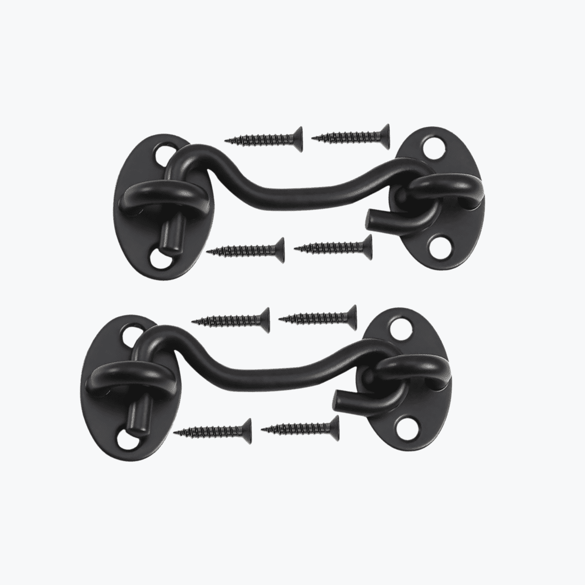 2 Pack Barn Door Latch Lock 4" Black Hook and Eye Latch with Screws ...