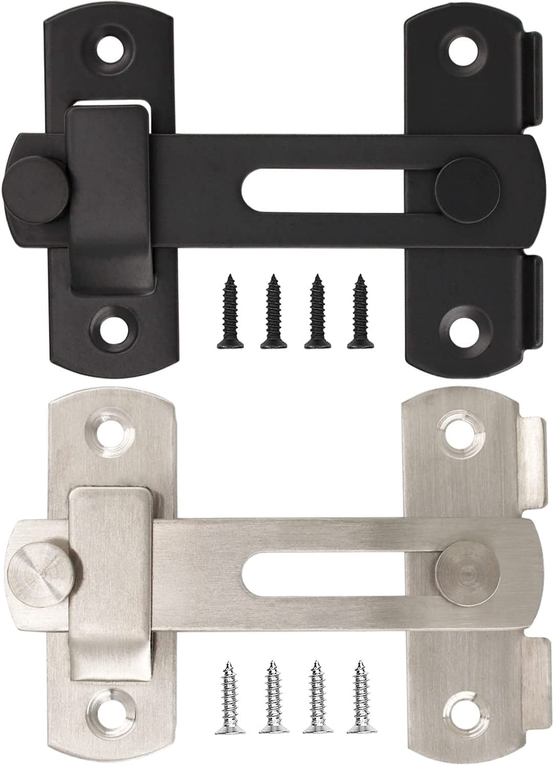 2 Pack Barn Door Lock, 4'' Stainless Steel Barn Door Latch Lock, Flip ...
