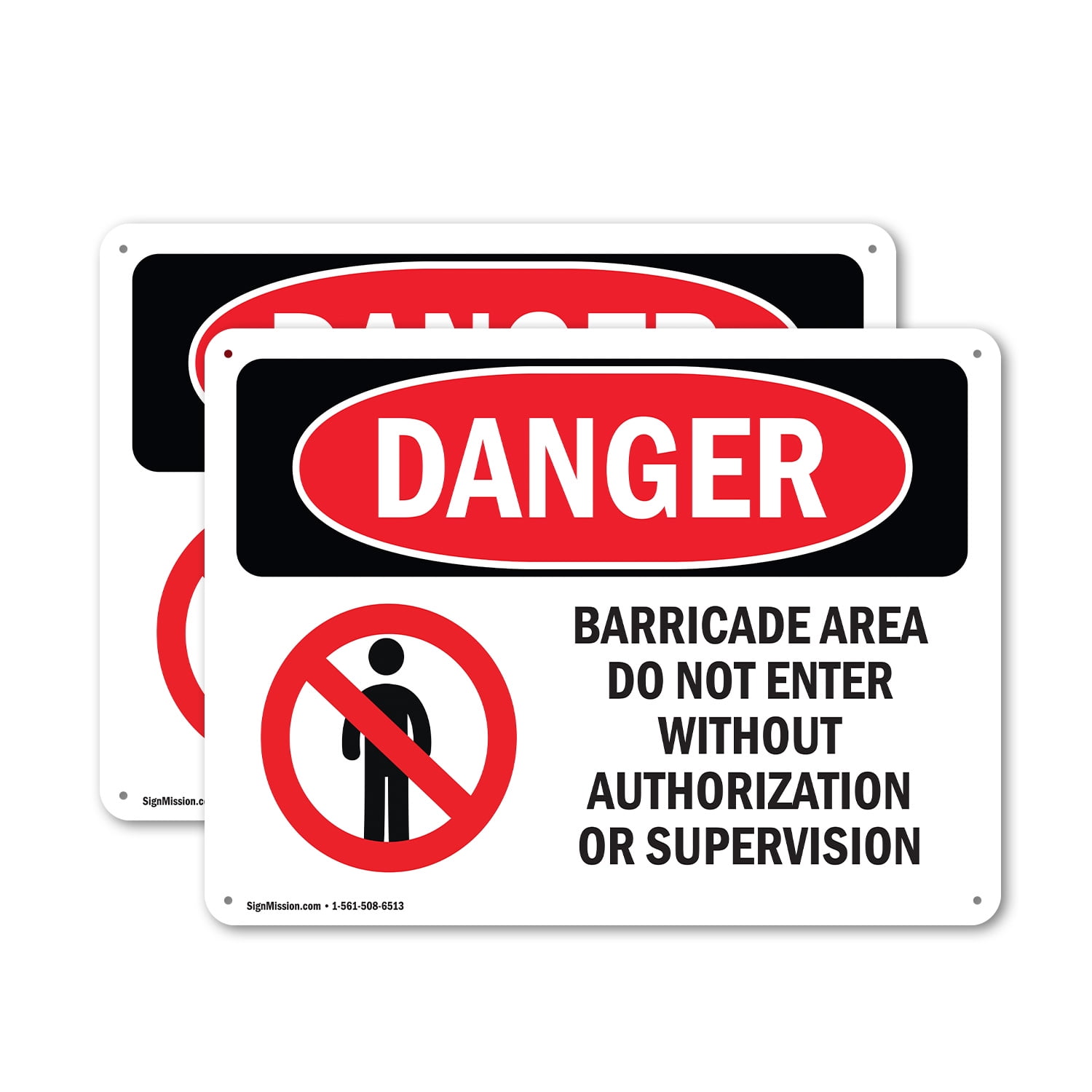 (2 Pack) Barricade Area Do Not Enter OSHA Danger Sign 24 Inch X 18 Inch ...