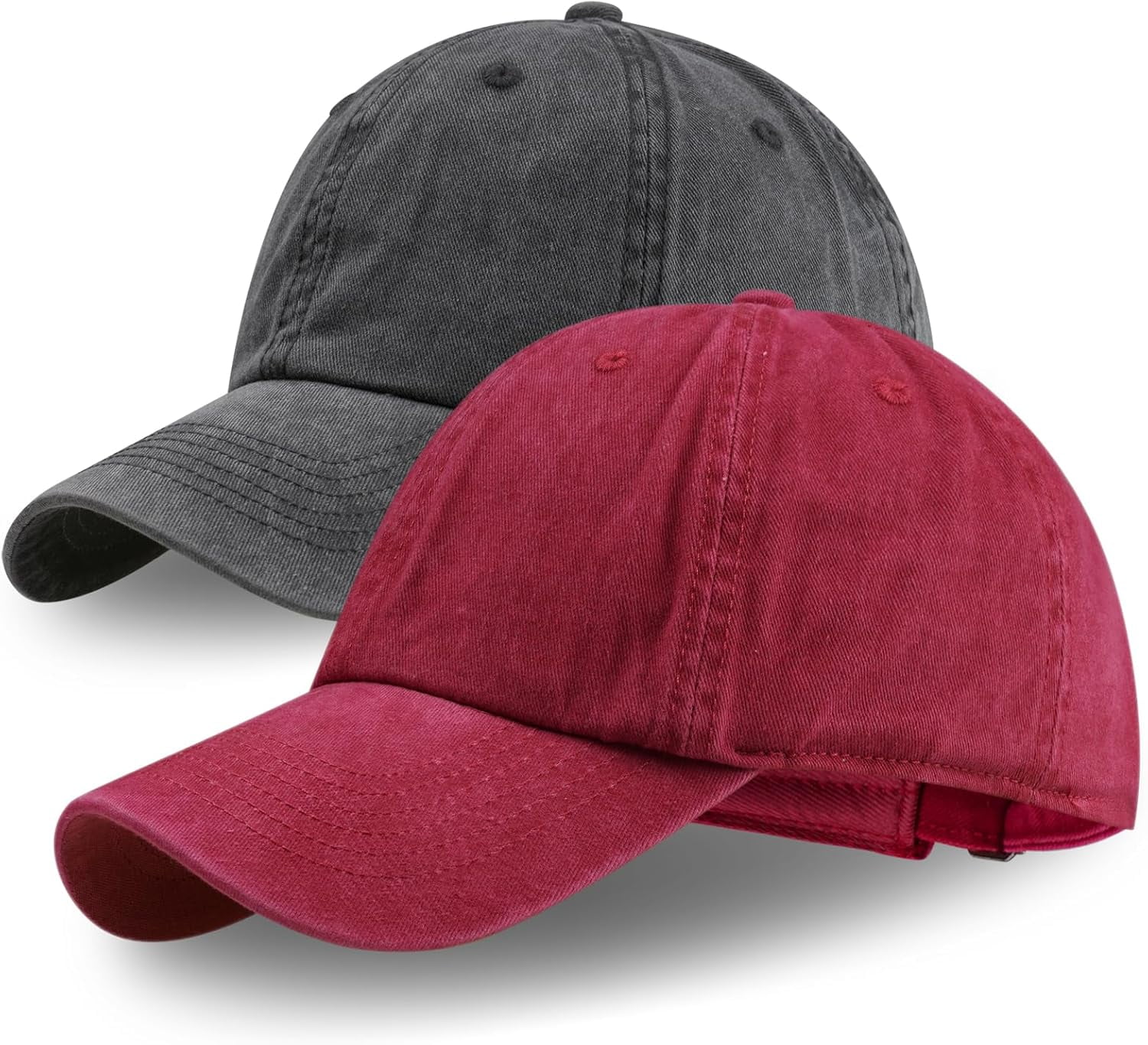 2 Pack Baseball Caps Golf Dad Hats,Ajustable Vintage Washed Cotton Ball ...