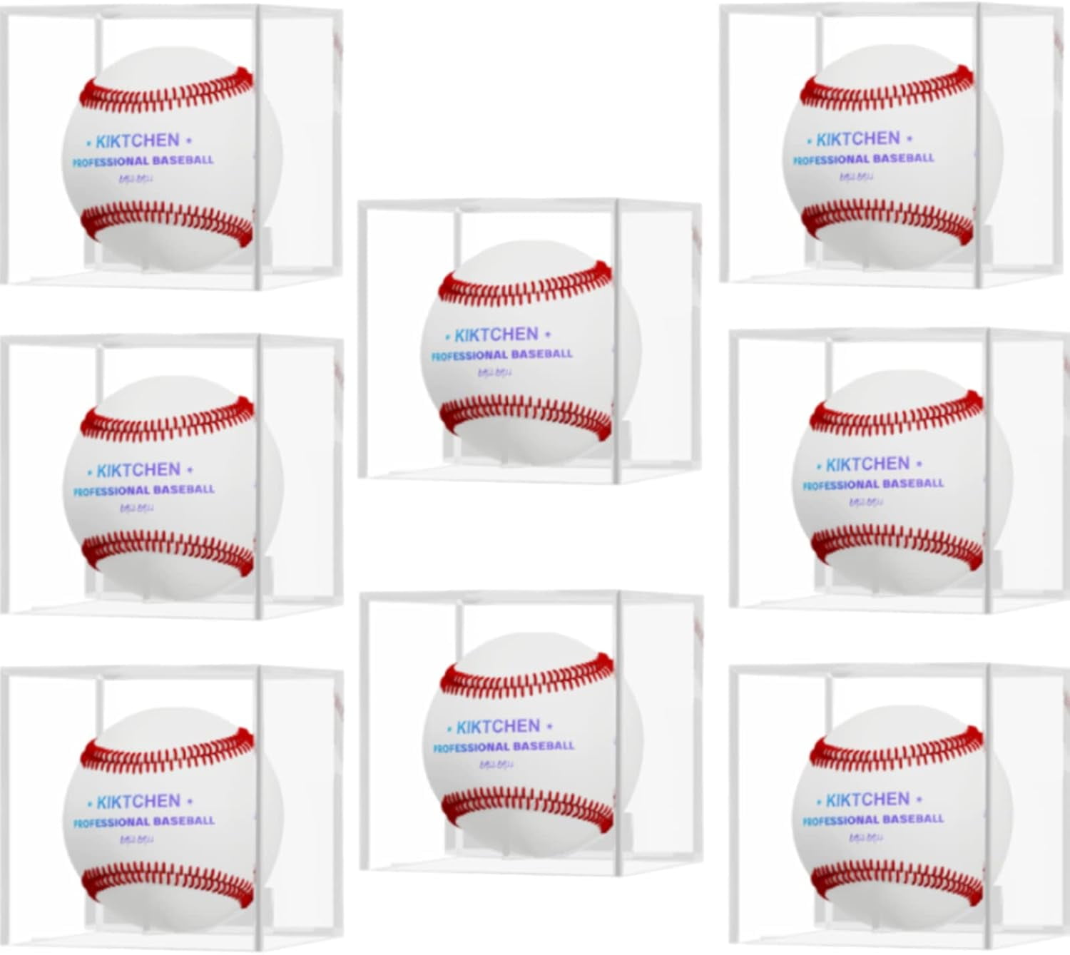 2 Pack Baseball Display Case Acrylic Cube Baseball Holder UV Protected ...