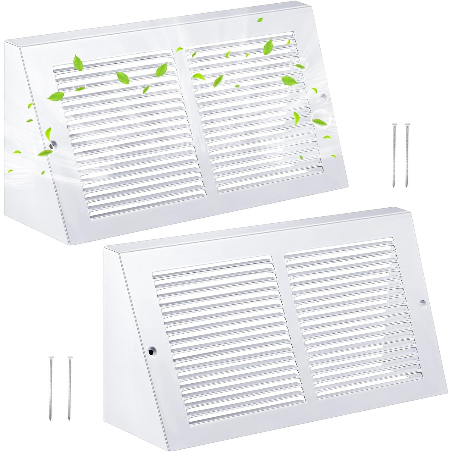 2 Pack Baseboard Vent Covers 14" X 6" Duct Opening Size Steel ...