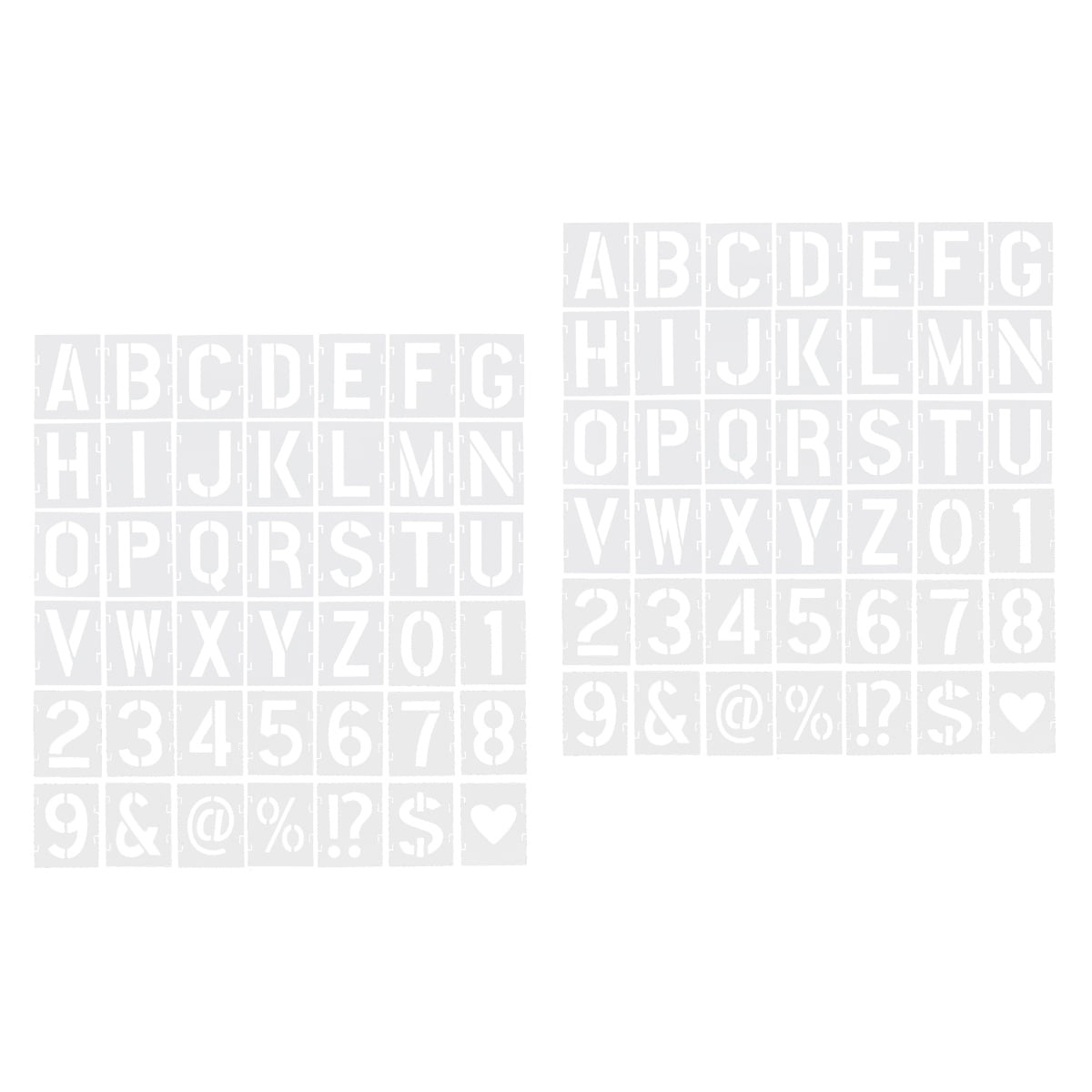 2 Pack Based Alphanumeric Template 13.00X12.50X0.10CM White - Walmart.com