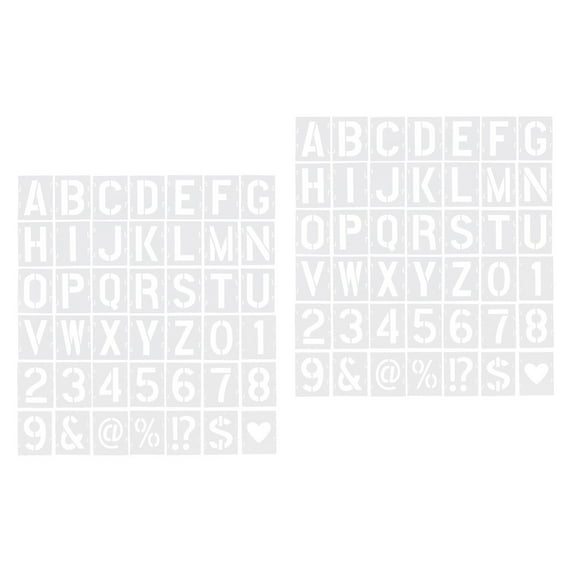 2 Pack Based Alphanumeric Template 13.00X12.50X0.10CM White - Walmart.com