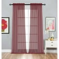 2 Pack Basic Home Rod Pocket Sheer Voile Window Curtains - Assorted ...