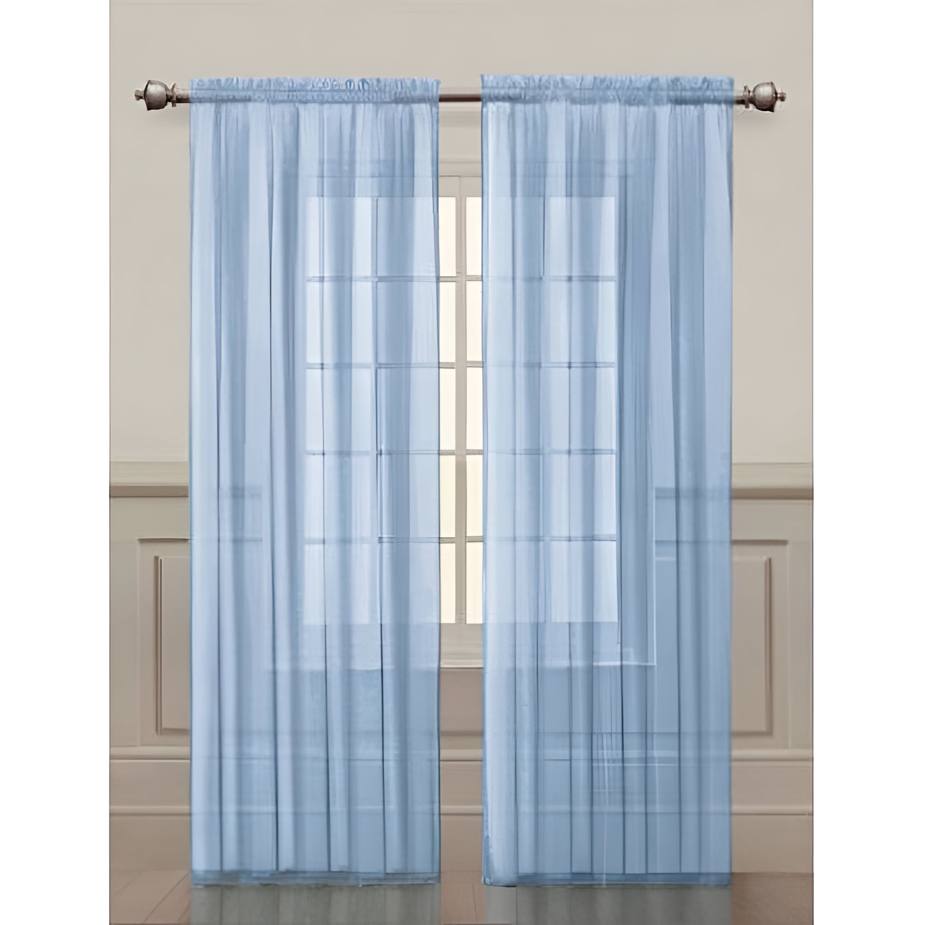 2 Pack: Lightweight Sheer Voile Grommet Window Curtains for Living Room ...
