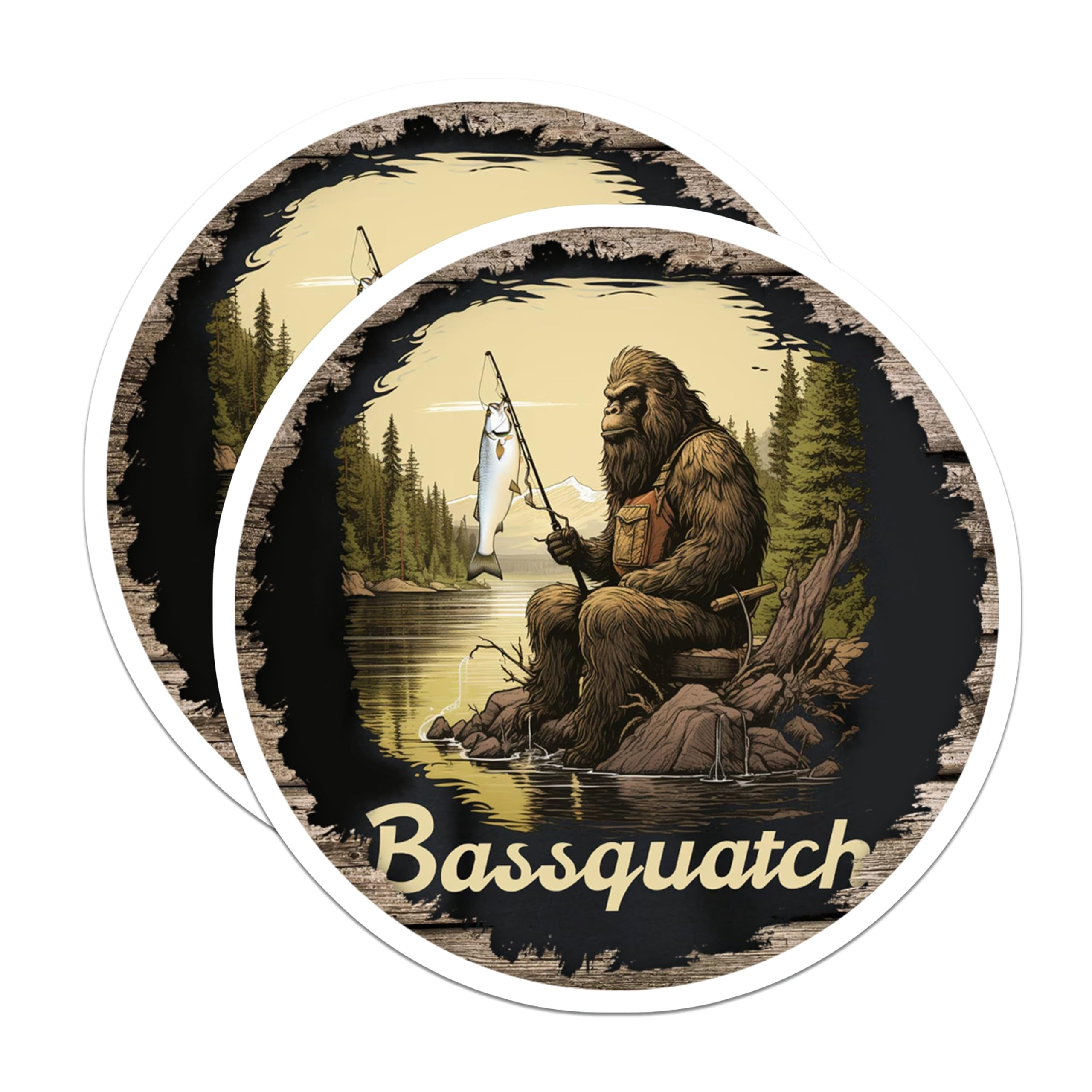 (2 Pack) Bassquatch Fishing Magnets - Bigfoot Humor - Outdoorsman ...