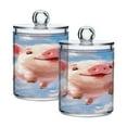 2 Pack Bathroom Canisters Transparent Storage Jar for Cotton Ball, Swab ...