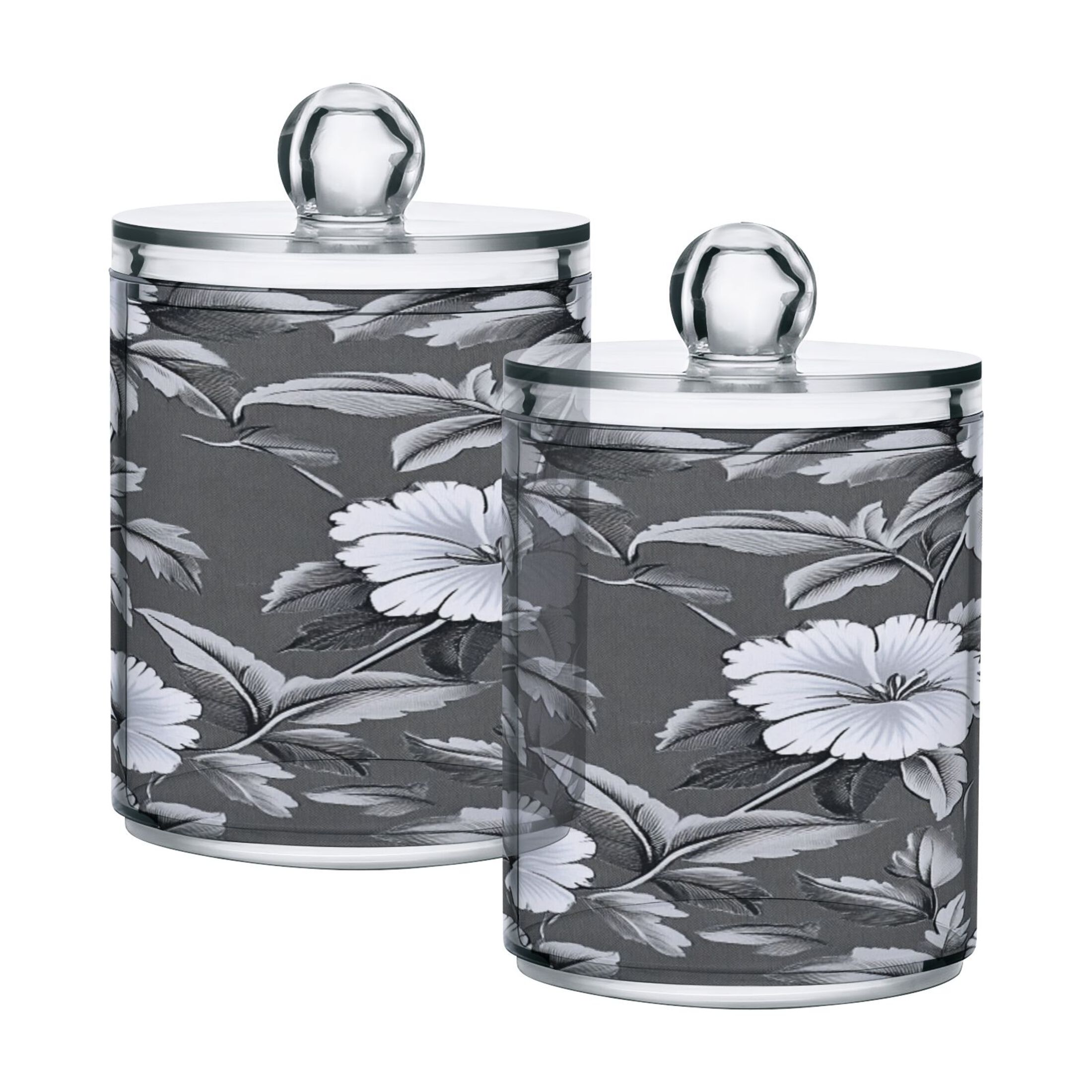 4 Pack Qtip Holder Apothecary Jars With Lids MDesign Plastic Dual ...