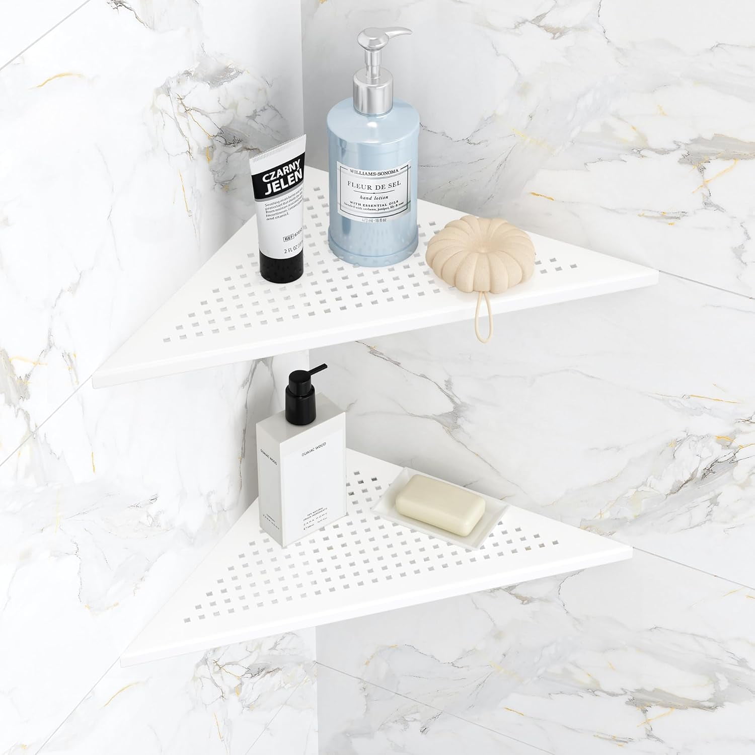 2 Pack Bathroom Corner Shelf, Recessed 12" Corner Shower Shelf, SUS304 ...