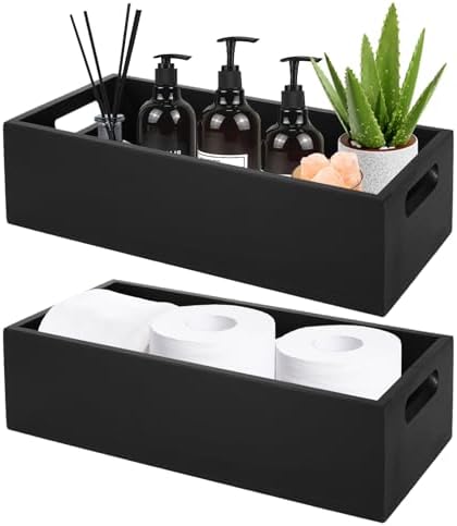 2 Pack Bathroom Decor Box, Toilet Tank Basket, Back of Toilet Basket ...