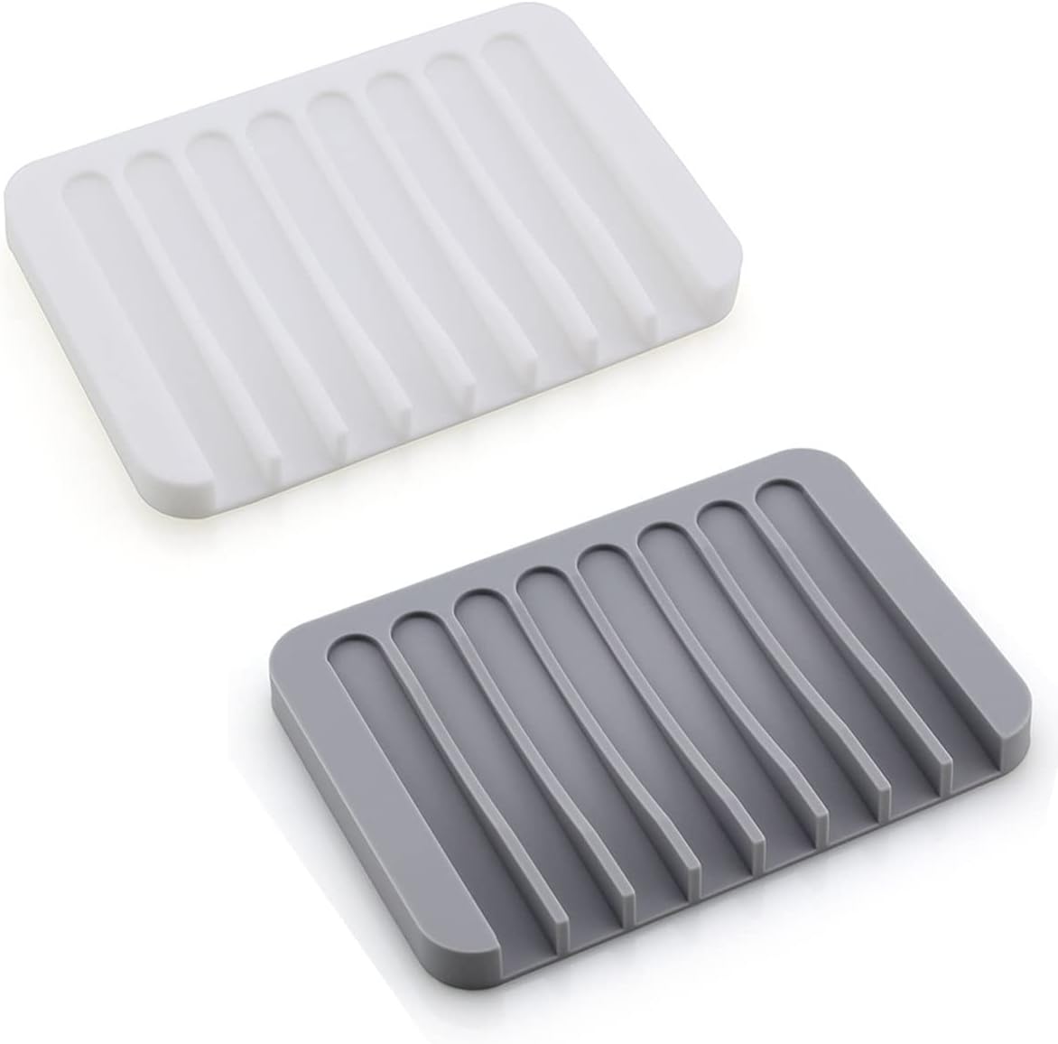 2 Pack Bathroom Silicone Flexible Soap Dishes Storage Holder Soapbox ...