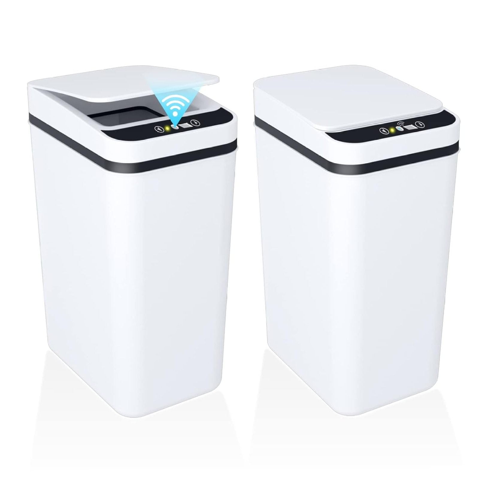2 Pack Bathroom Small Trash Can with Lid Touchless Automatic Garbage ...