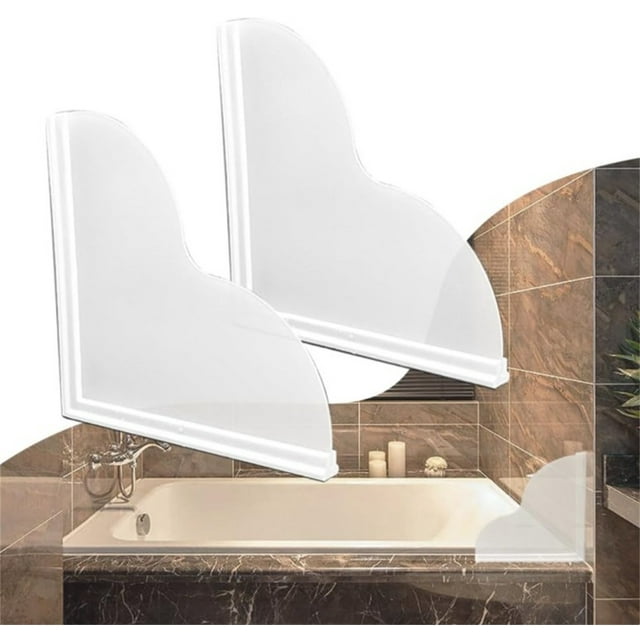 2 Pack Bathtub Water Splash Guards,Silicone Base & Acrylic Tub Corner ...