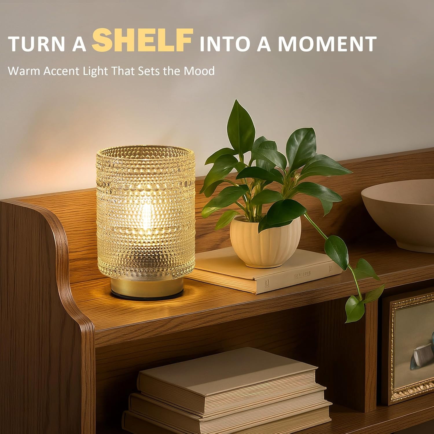 LED End Table with Charging Station for Bedroom Walnut | Mid- Bedside ...