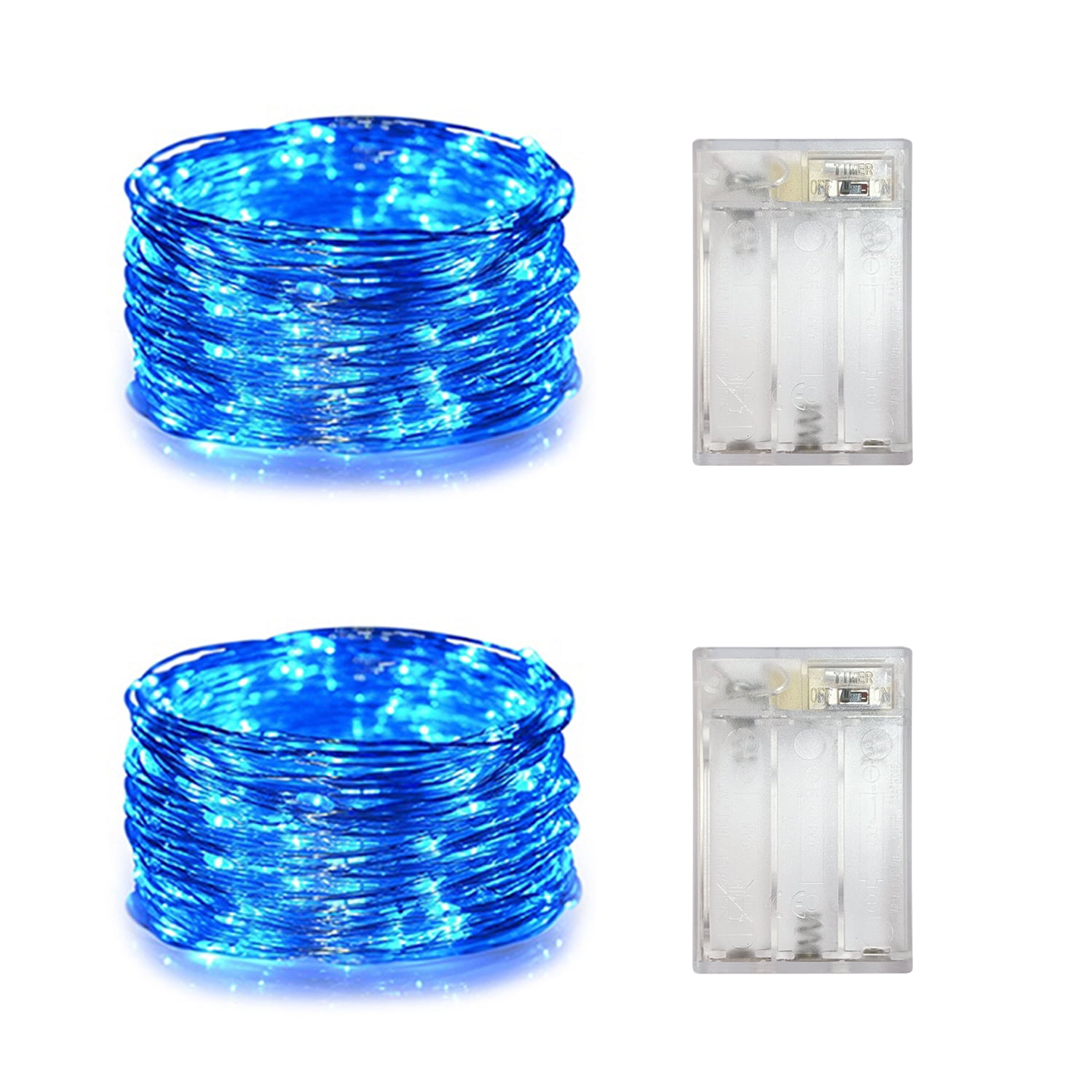Yongzhenlite 2 Pack Mini Battery Operated LED String Lights, Timer ...