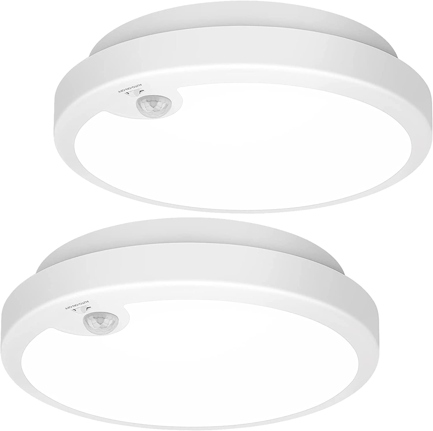 2-Pack Battery Operated Motion Sensor LED Ceiling Light, 7.2inch Flush ...