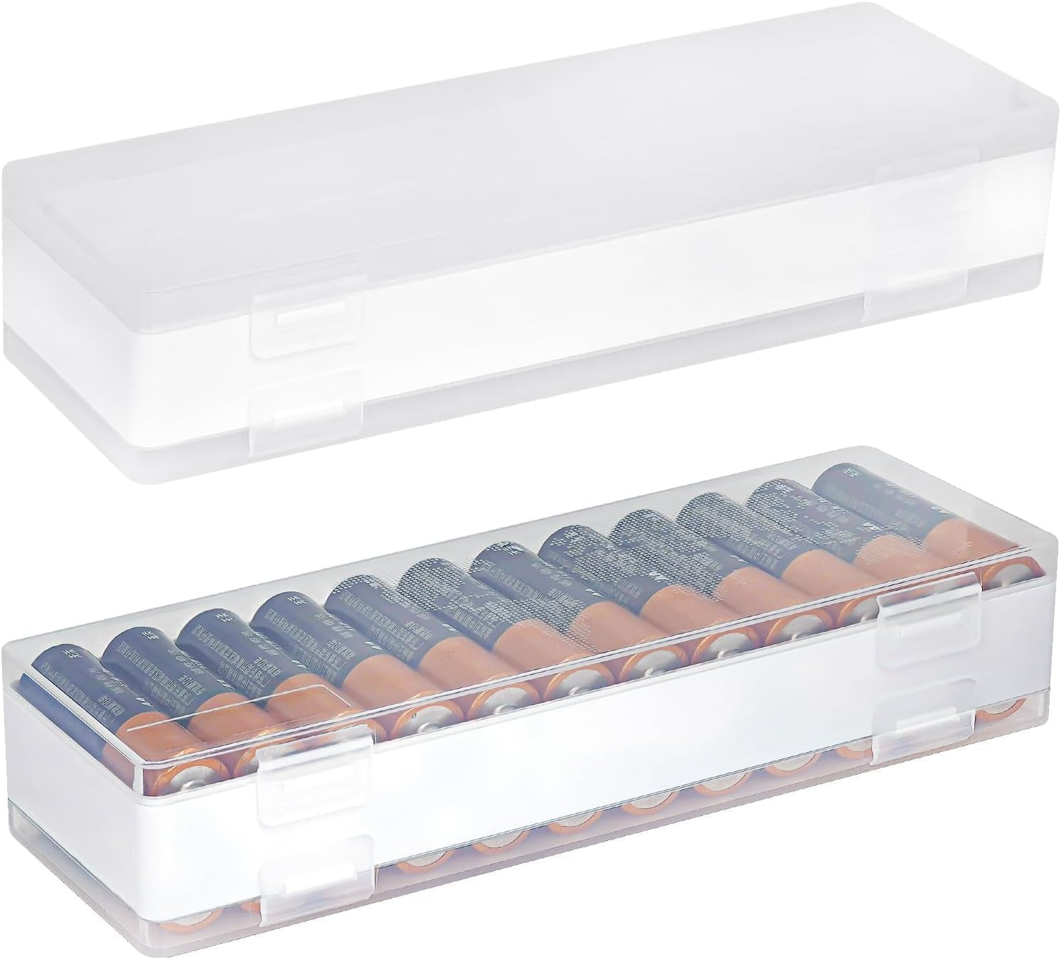 2 Pack Battery Organizer Storage Case, Single Battery Box Holds ...