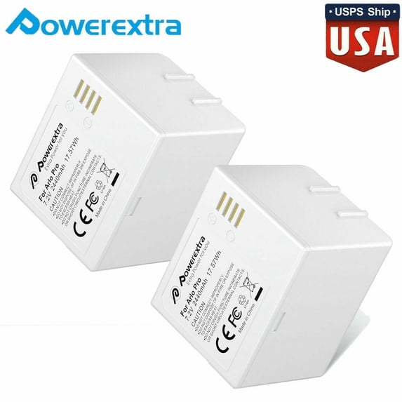 Powerextra Lithium Battery, 2-Pack Rechargeable for Arlo Pro, Pro 2 ...