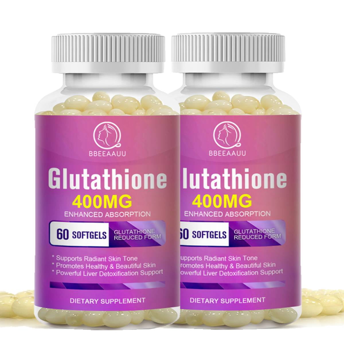 BBEEAAUU Capsules, 400mg Softgel, Vegan, 2 Pack, Total 120 Capsules, 60 ...