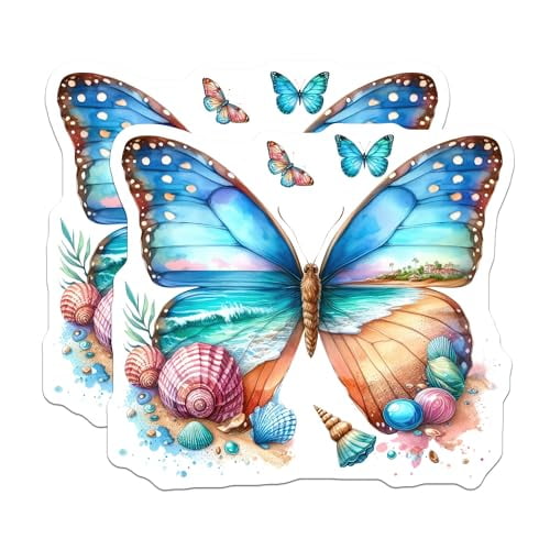 (2 Pack) Beach Butterfly Magnets - Butterfly Refrigerator Magnet ...
