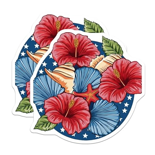 (2 Pack) Beach Shells and Flowers Magnets Magnets - 5" On Longest Side ...