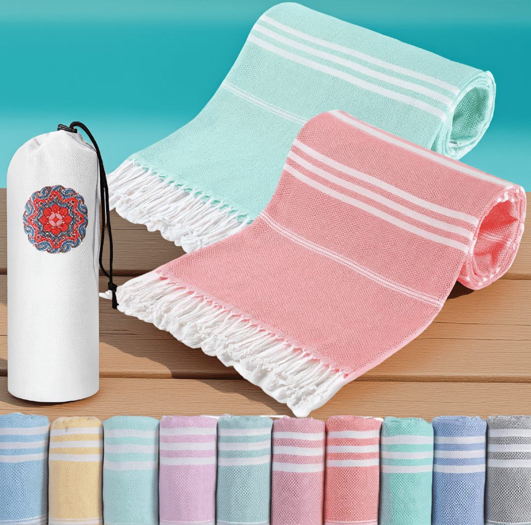 2 Pack Beach Towels Extra Large Quick Dry Sand Free Pool Swim Towel ...
