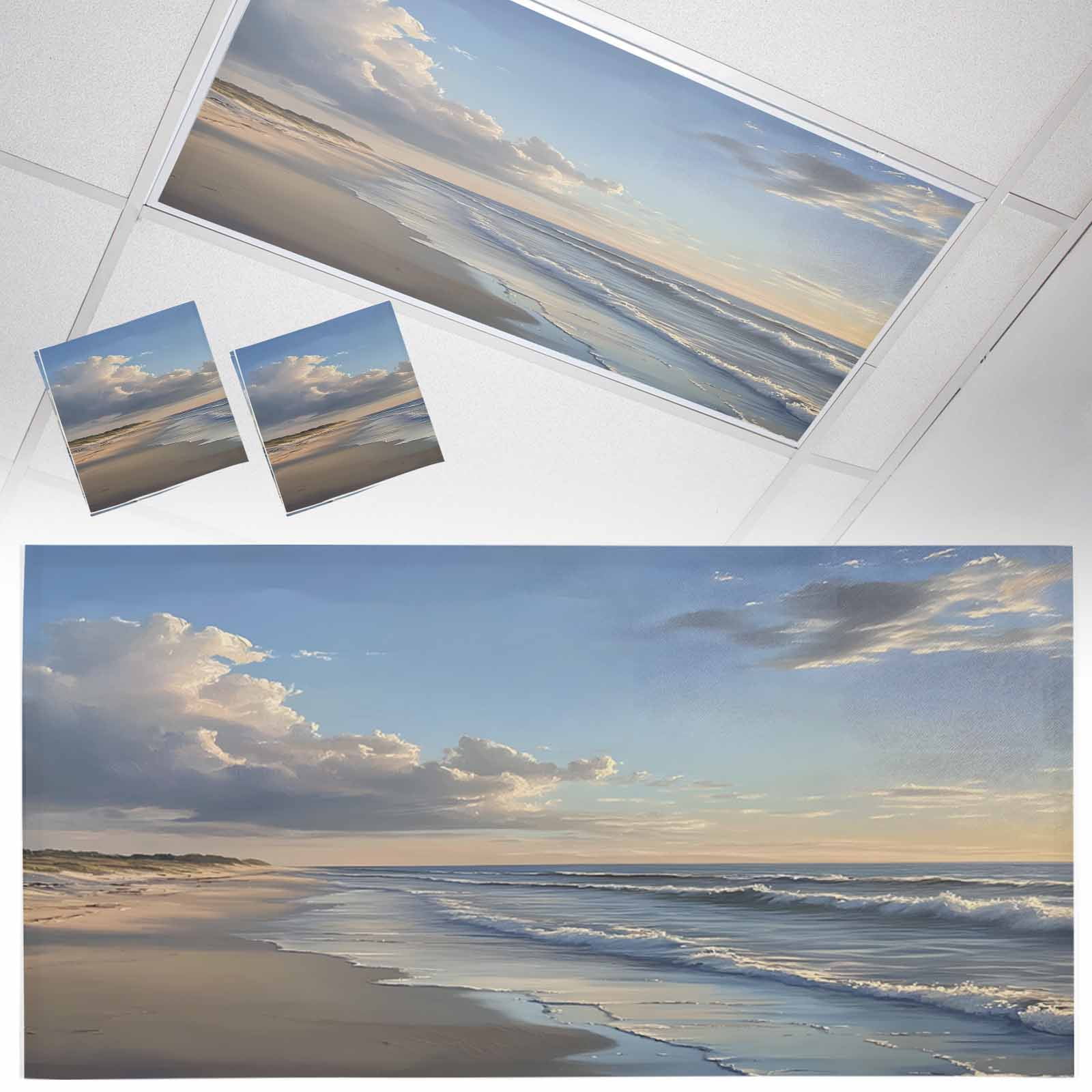 2 Pack Beach Wave Fluorescent Light Covers for Ceiling Lights ...