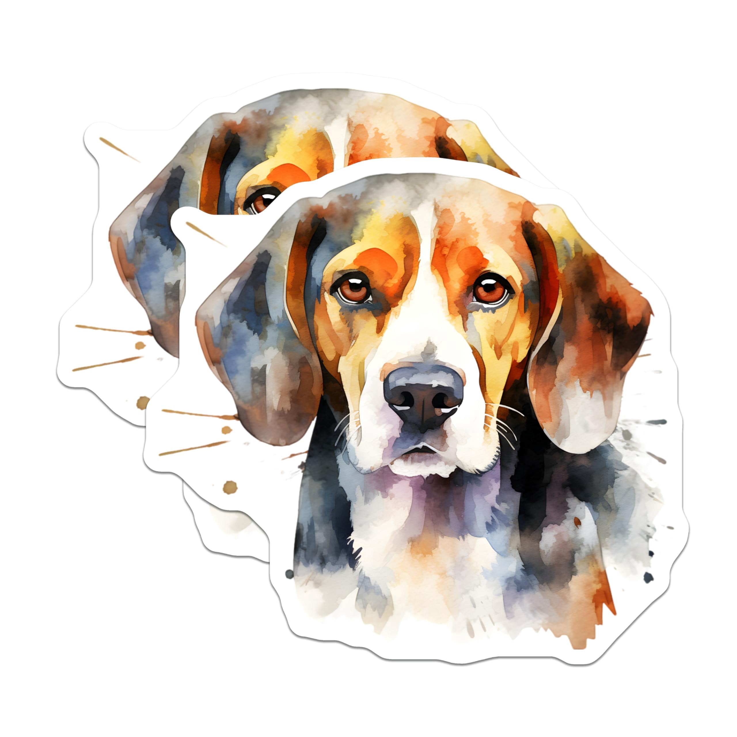 (2 Pack) Beagle Dog Magnets - Watercolor Pet Portrait - Animal Fridge ...
