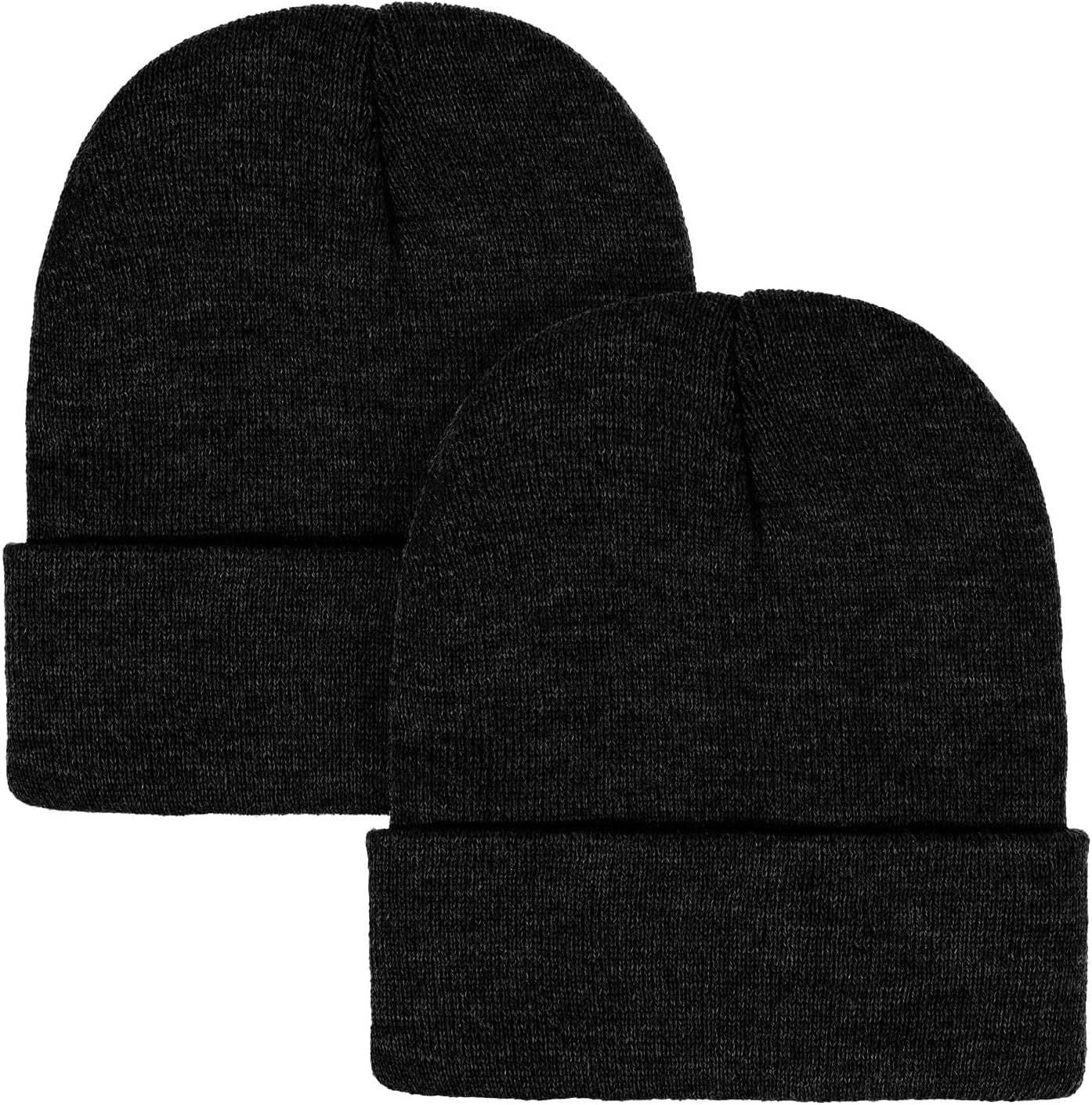 2 Pack Beanie Hats Winter Beanies for Men, Knit Beanies Cuffed Plain Hat Soft Warm Beanie Hats ...