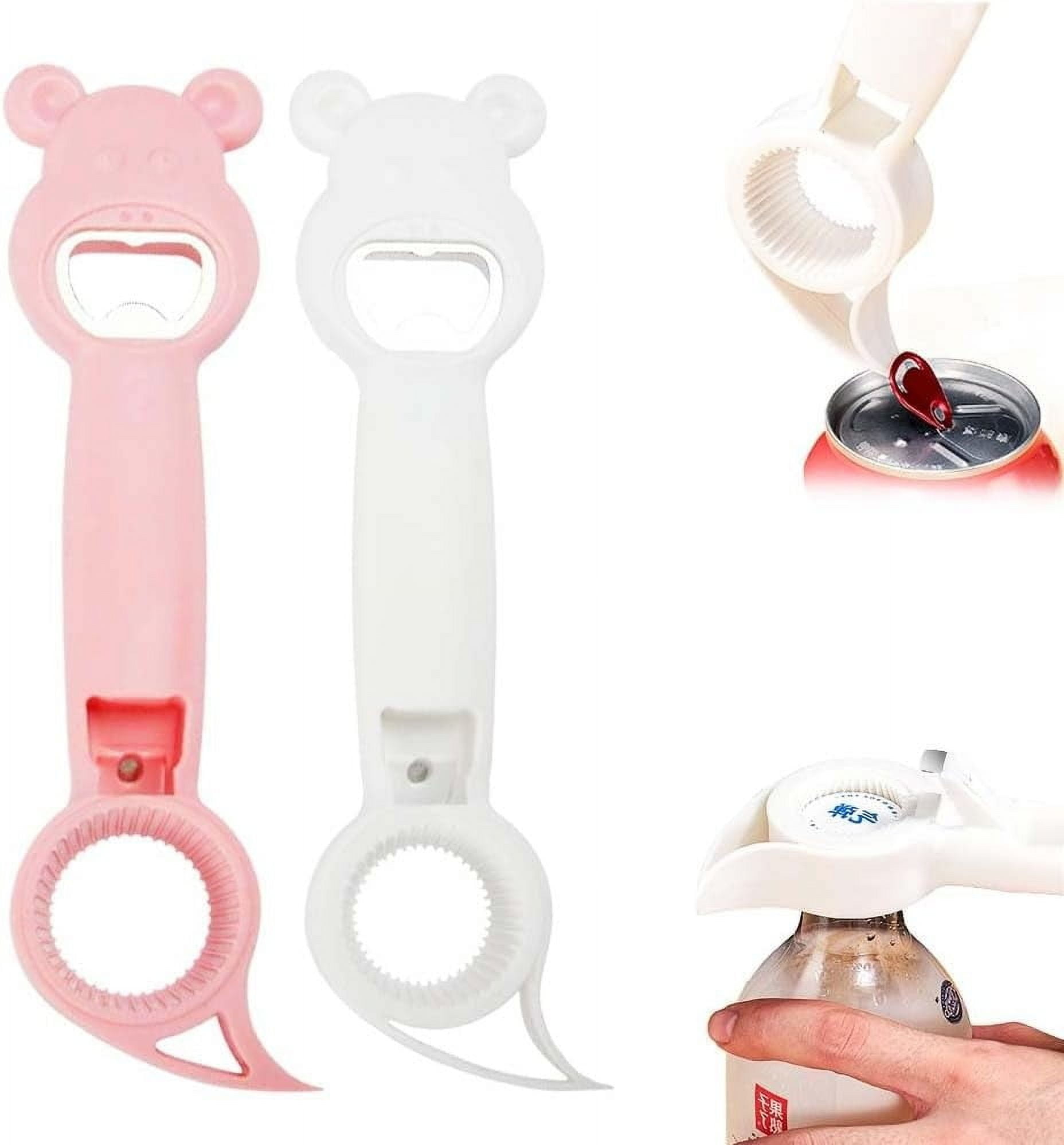 2-Pack Bear-Shaped 4-in-1 Manual Lid Remover, Bottle & Can Opener for ...