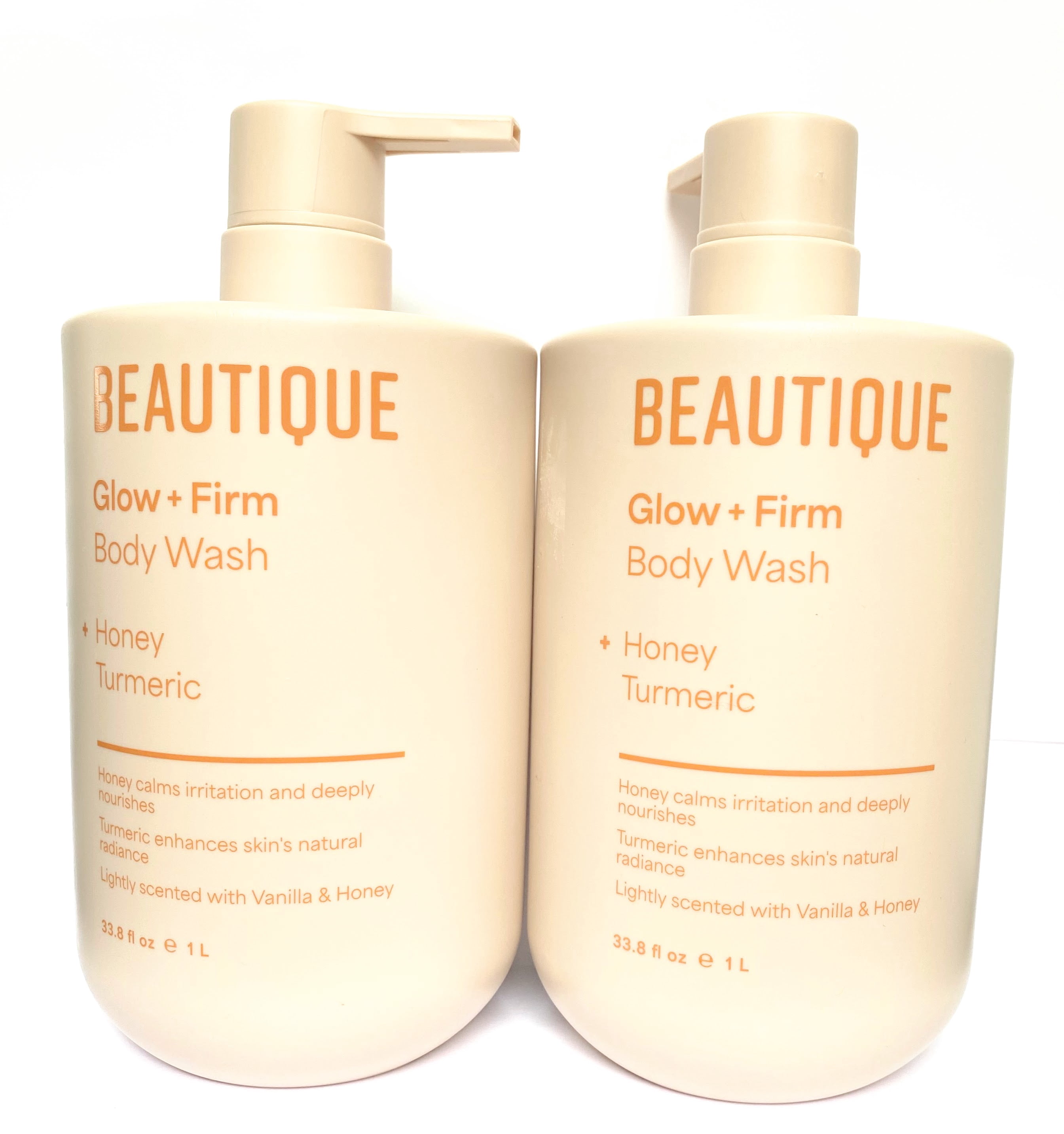 2-Pack Beautique ~ Glow & Firm Body Wash Honey & Turmeric 33.8 fl oz ...