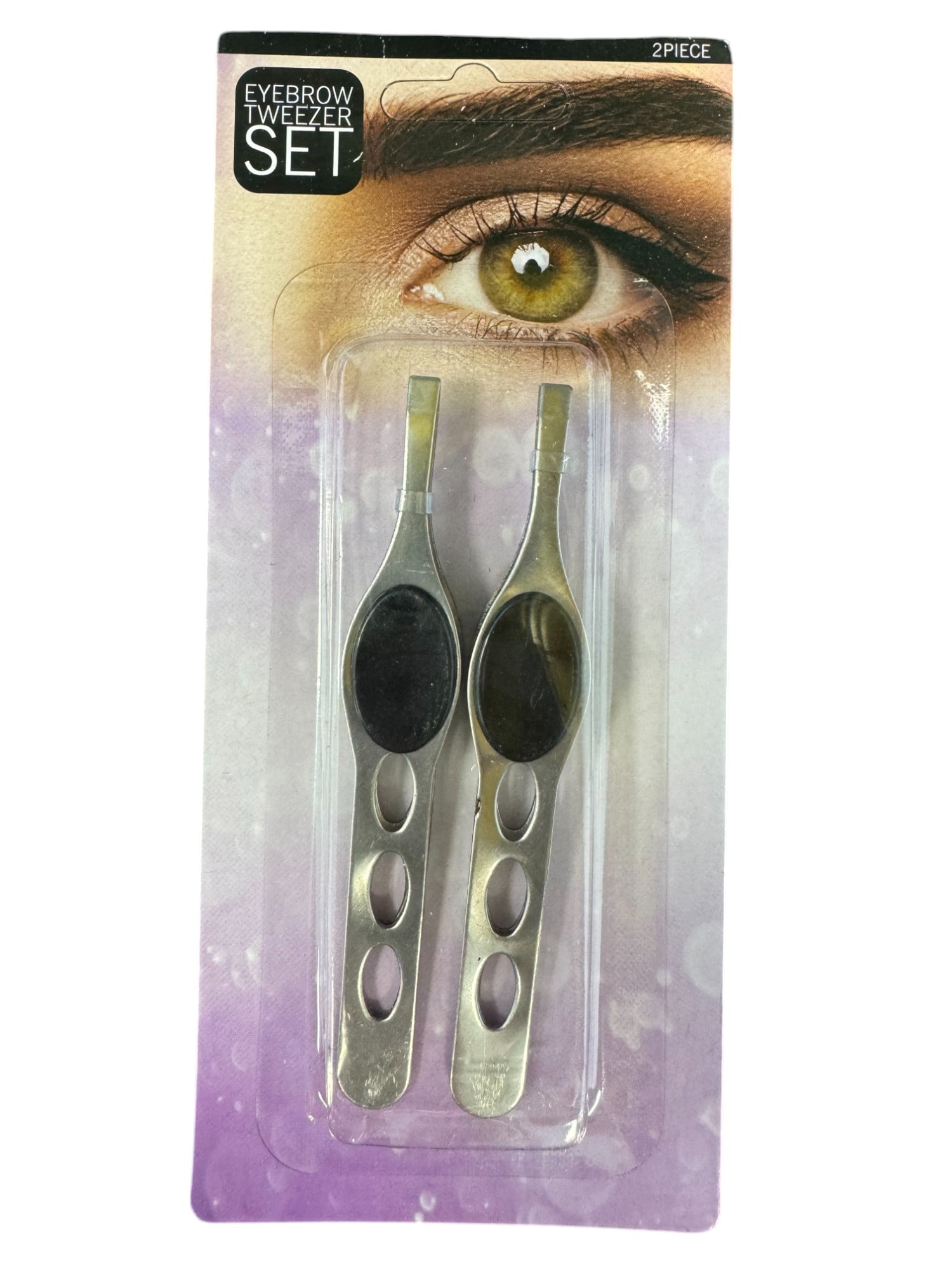 2-Pack Beauty Eyebrow Tweezers with Textured Grip for Precise Grooming ...