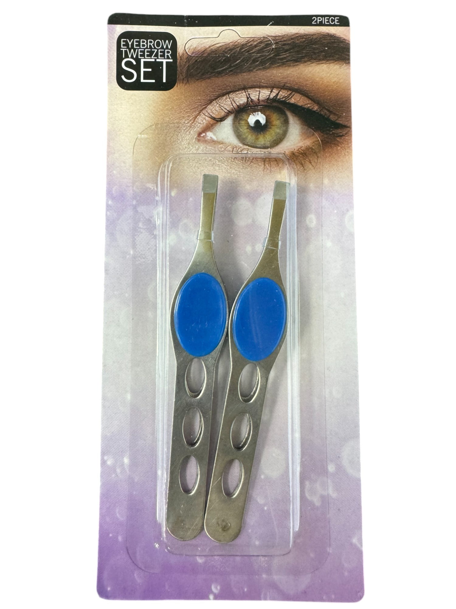 2-Pack Beauty Eyebrow Tweezers with Textured Grip for Precise Grooming ...