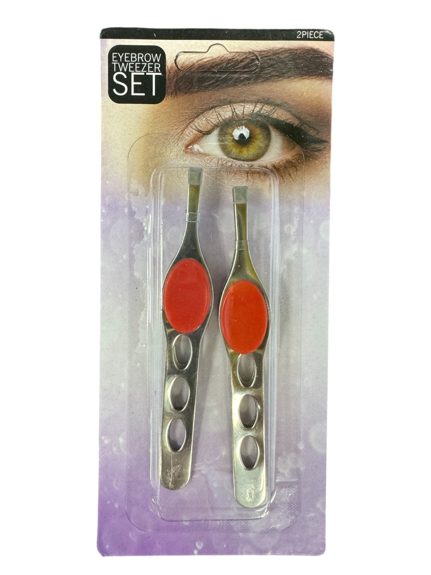 2-Pack Beauty Eyebrow Tweezers with Textured Grip for Precise Grooming ...