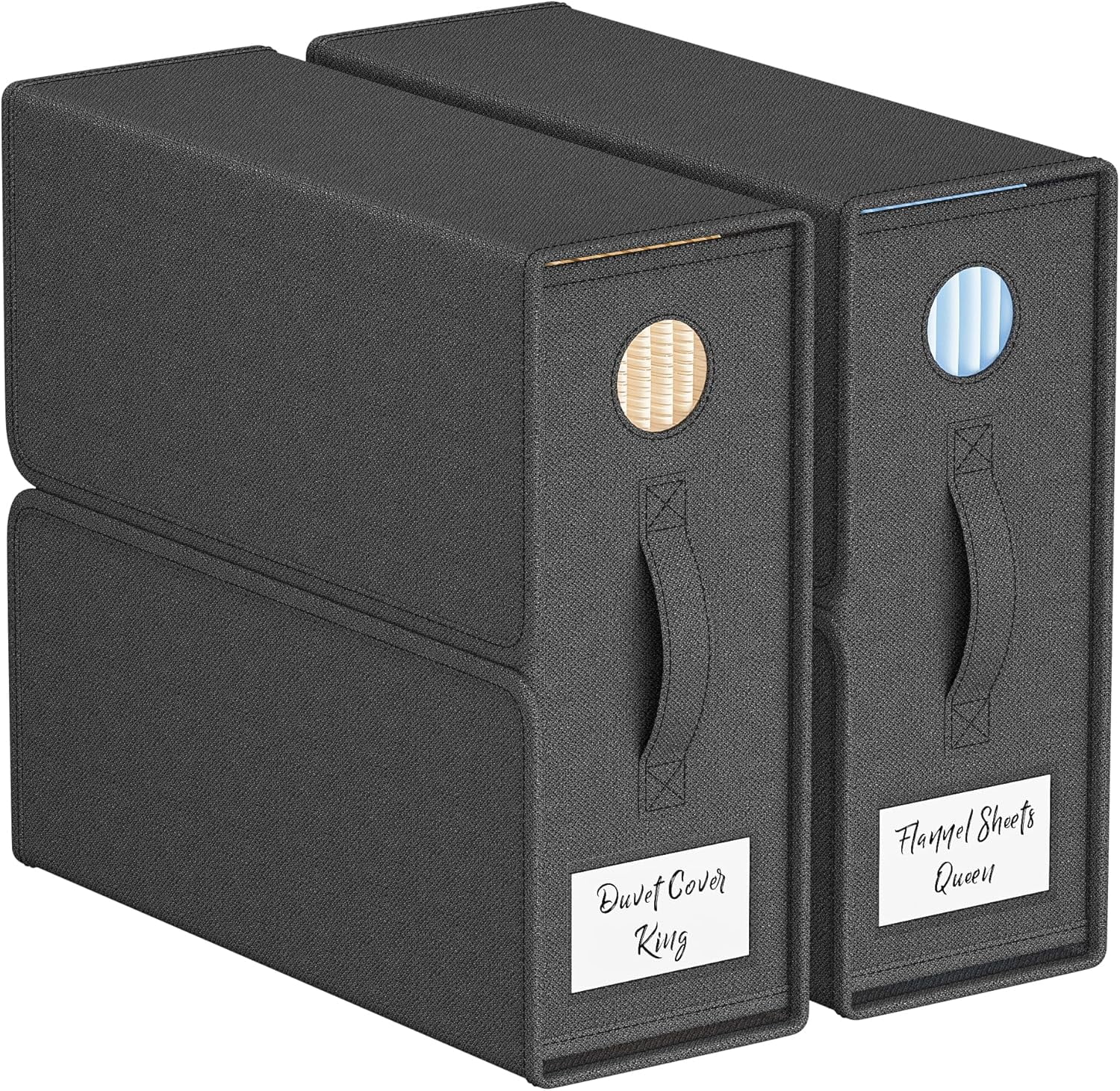 2 Pack Bed Sheet Organizers and Storage, Foldable Fabric Bins with ...