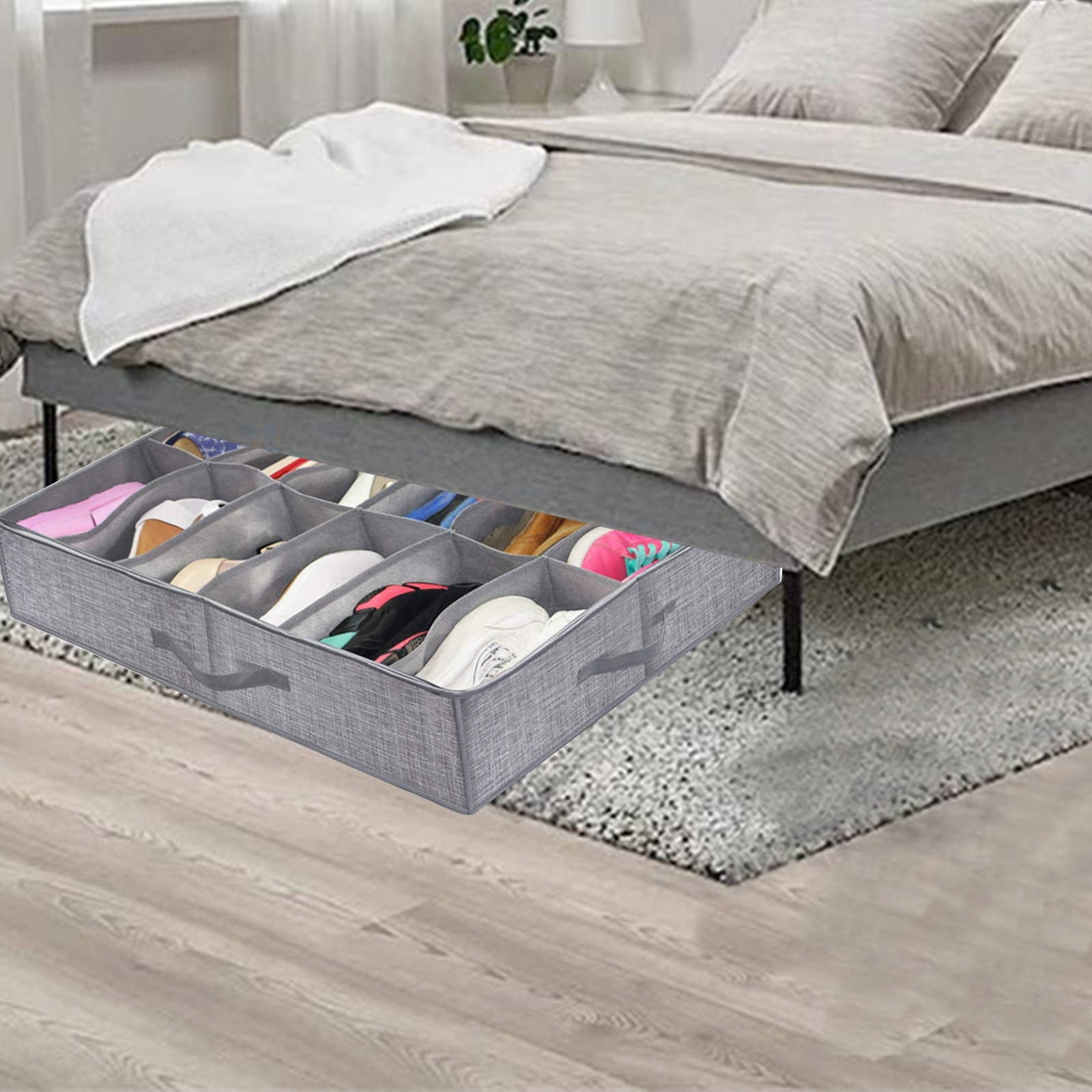 2 Pack Under Bed Shoe Storage Organizer - Foldable 32-Pair Capacity ...