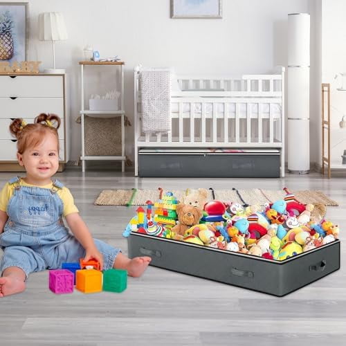 2 Pack Under Bed Storage, 90L Collapsible Closet Containers Organizers ...
