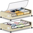 2 Pack Under the Bed Storage Containers,12 inch Height Under Bed Shoe ...